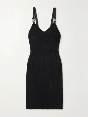Givenchy Embellished Ribbed-knit Mini Dress - Black
