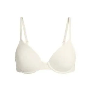 SKIMS T Shirt Bra | Black | | Cotton Jersey - Bone