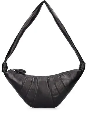 LEMAIRE Medium Croissant Nappa Crossbody Bag Black