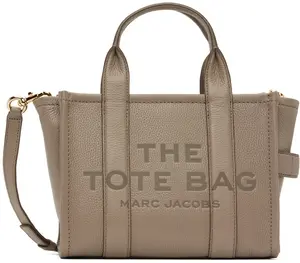 Marc Jacobs Marc Jacobs Gray 'The Leather Small' Tote 055 Cement
