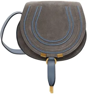 Chloé Chloé Gray Small Marcie Saddle Bag 053 Cashmere Grey