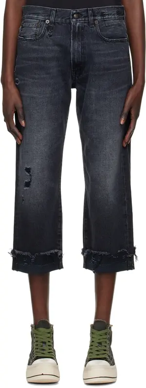 R13 R13 Black Boyfriend Jeans - Jake Black