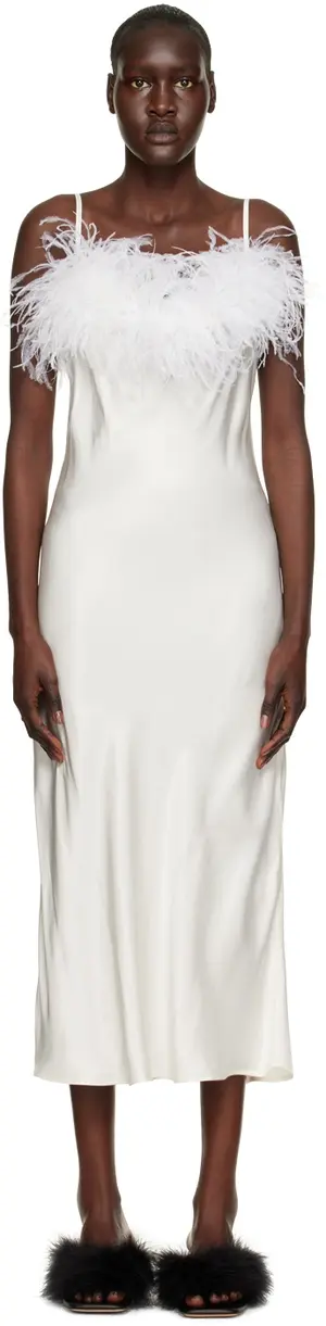 Sleeper Sleeper White Boheme Slip Midi Dress - White
