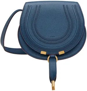 Chloé Chloé Navy Small Marcie Saddle Bag 477 Deep Denim