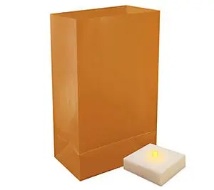 LUMABASE Set Of 6 Tan Led Luminarias With Timer - One-color
