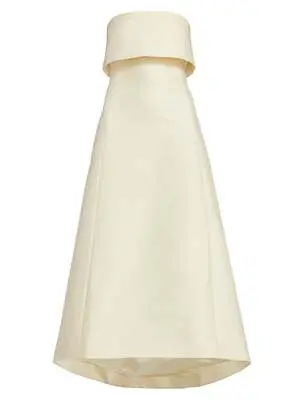 TOTEME Women's Off-The-Shoulder A-Line Dress - Macadamia  - Macadamia