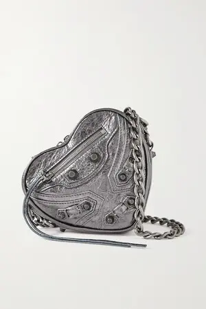 Balenciaga Le Cagole Heart Mini Shoulder Bag - Silver