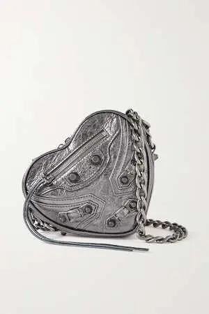Balenciaga Le Cagole Heart Mini Shoulder Bag - Silver