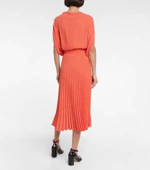 MAISON MARGIELA Pleated Crêpe Midi Skirt - Red