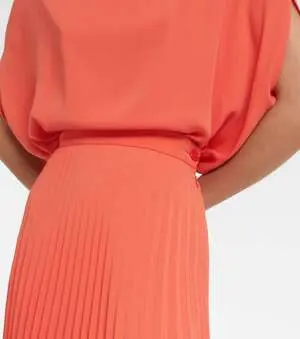 MAISON MARGIELA Pleated Crêpe Midi Skirt - Red