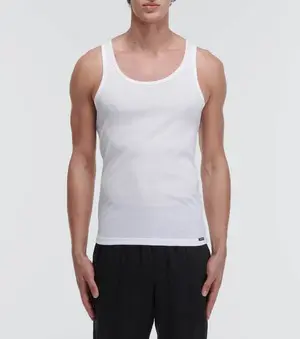TOM FORD Ribbed-knit Cotton-blend Tank Top