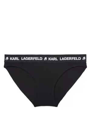 Karl Lagerfeld Logo-waistband Briefs - Black