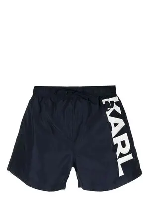 Karl Lagerfeld Rue St-guillaume Logo Board Shorts - White