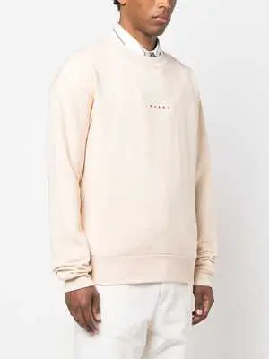 Marni Logo-print Crew-neck Sweatshirt - Neutrals