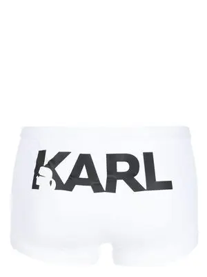Karl Lagerfeld Logo-print Drawstring Trunks