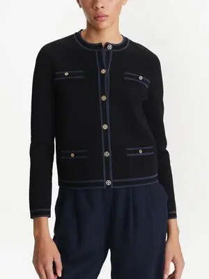 Tory Burch Kendra Jacquard Cardigan - Black