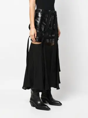 032C Leather Harness Midi Skirt
