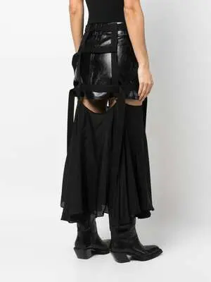 032C Leather Harness Midi Skirt