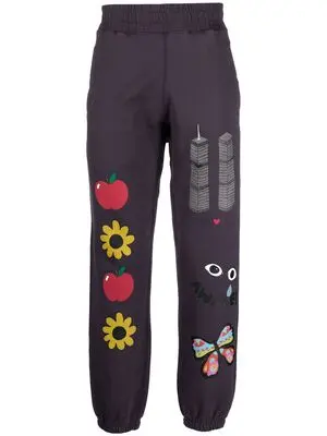 AWAKE NY Graphic-print Elasticated Track-pants - Purple