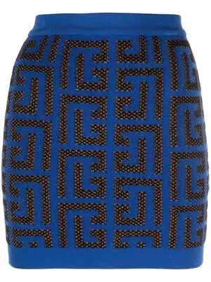 Balmain Monogram Pattern Miniskirt