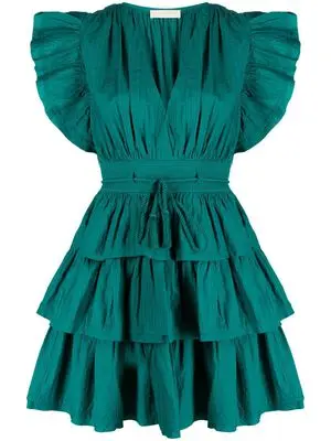 Ulla Johnson Camilla Tiered Minidress - Green