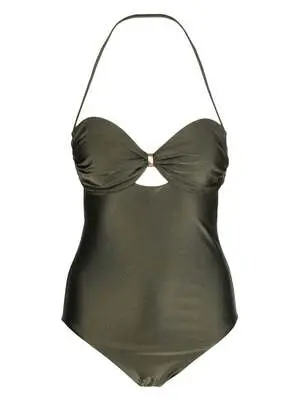 Zimmermann Laurel Halterneck Swimsuit - Green