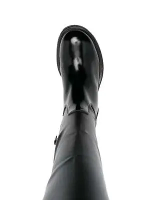 DIESEL® D-hammer High-shine Leather Thigh-high Boots