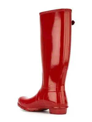 Hunter Knee-high Boots With Buckle Detail - Red