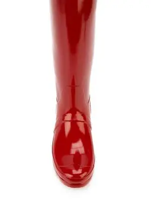 Hunter Knee-high Boots With Buckle Detail - Red