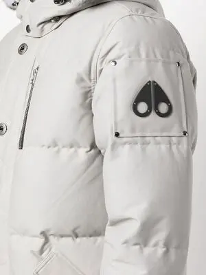 Moose Knuckles Faux-fur Trim Padded Parka - Grey