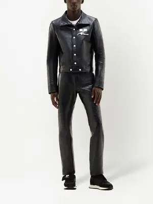 COURREGES Reedition Vinyl Straight Trousers - Black
