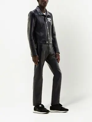 COURREGES Reedition Vinyl Straight Trousers - Black