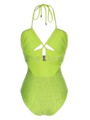 SELF-PORTRAIT Hot-fix Embellished Strappy Swimsuit