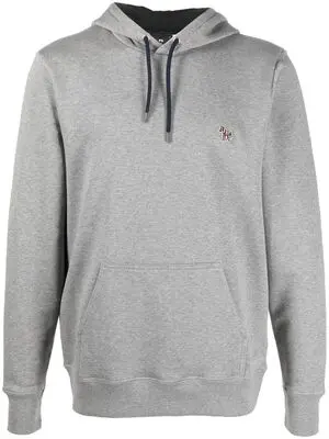 Paul Smith Logo Patch Long Sleeve Hoodie - Grey