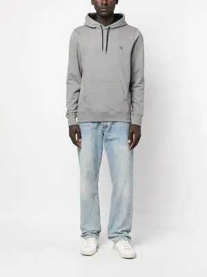 Paul Smith Logo Patch Long Sleeve Hoodie - Grey