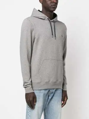 Paul Smith Logo Patch Long Sleeve Hoodie - Grey