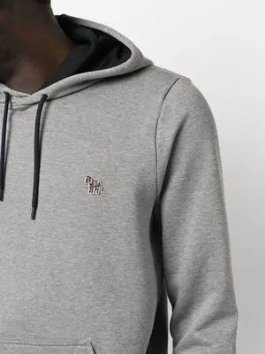 Paul Smith Logo Patch Long Sleeve Hoodie - Grey