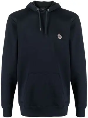 Paul Smith Logo Patch Long Sleeve Hoodie - Blue