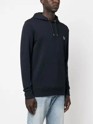 Paul Smith Logo Patch Long Sleeve Hoodie - Blue