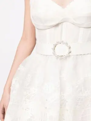 sachin and babi light blue dress Embroidered Striped Dress main image 1