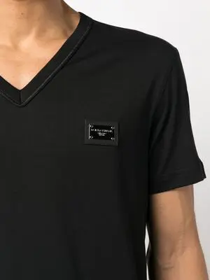 Dolce & Gabbana Dg Essentials V-neck T-shirt - Black