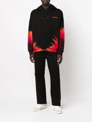Dsquared2 Tie-dye Long-sleeve Hoodie - Black