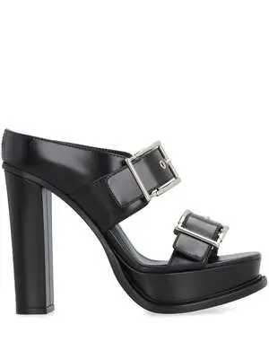 Alexander McQueen 120mm Leather Sandals - Black