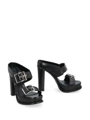 Alexander McQueen 120mm Leather Sandals - Black