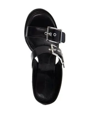 Alexander McQueen 120mm Leather Sandals - Black