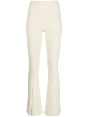 AERON Ribbed-knit Flared Trousers