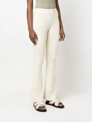 AERON Ribbed-knit Flared Trousers