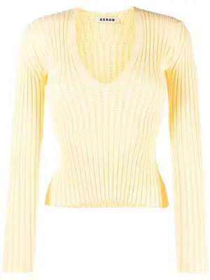 AERON Knitted Long-sleeve Top - Yellow