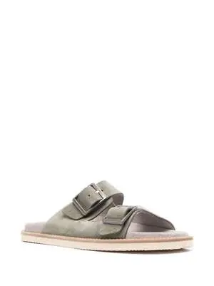 Brunello Cucinelli Buckled-strap Slides - Green