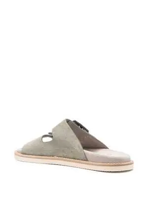 Brunello Cucinelli Buckled-strap Slides - Green
